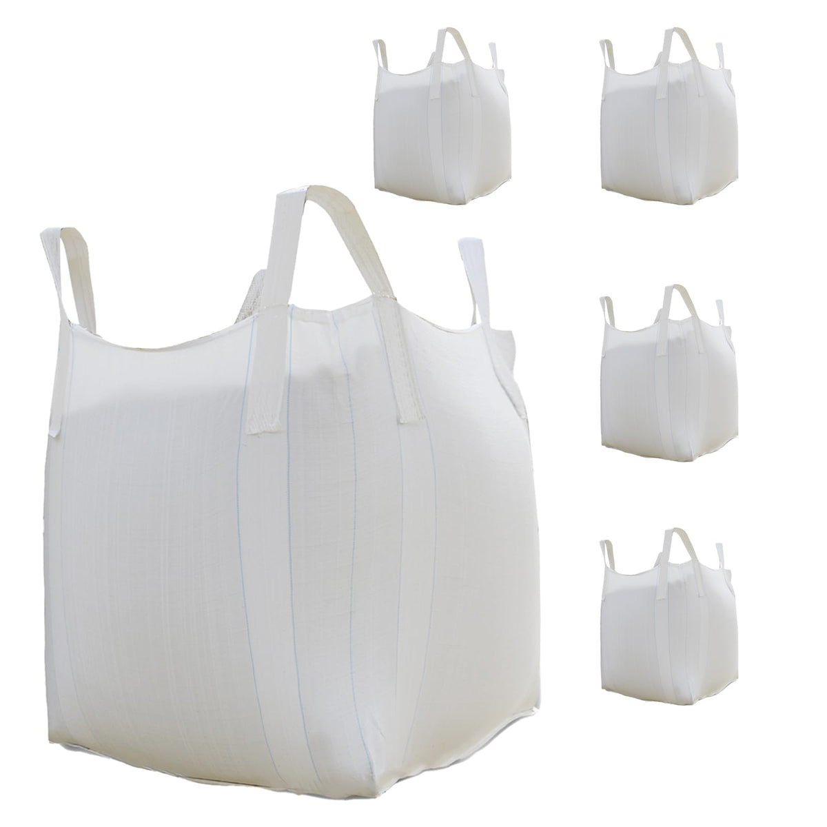 S-Helper FIBC Bulk Bag - 2650 lbs Capacity, Open Top, Reusable, 5-Pack ...