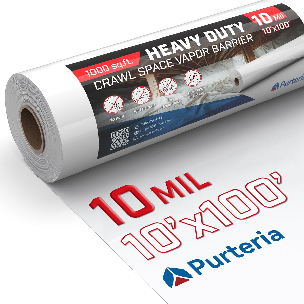 Purteria 10 Mil Crawl Space Vapor Barrier - White Vapor Barrier – Epic ...