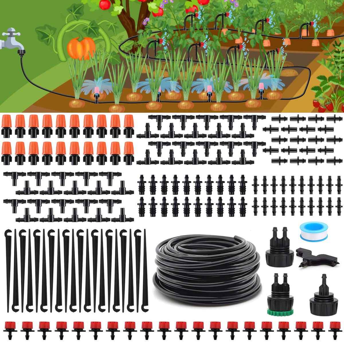 Flantor Drip Irrigation Kit System with 1/4" Irrigation Tubing – Epic ...