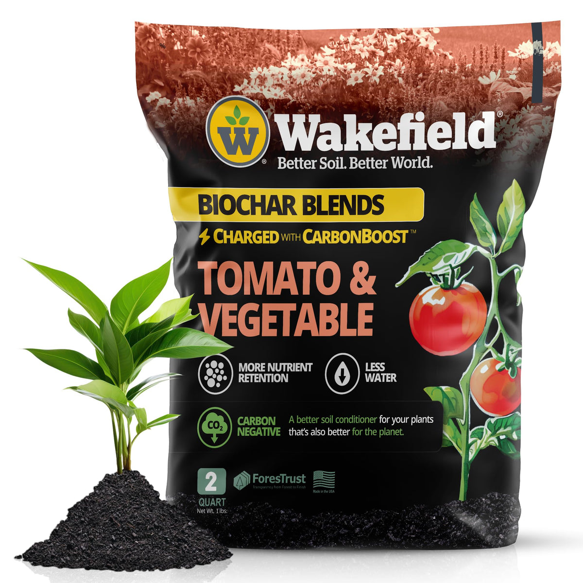 Wakefield Premium Biochar Blend Organic Potting Soil with Humic Acid ...