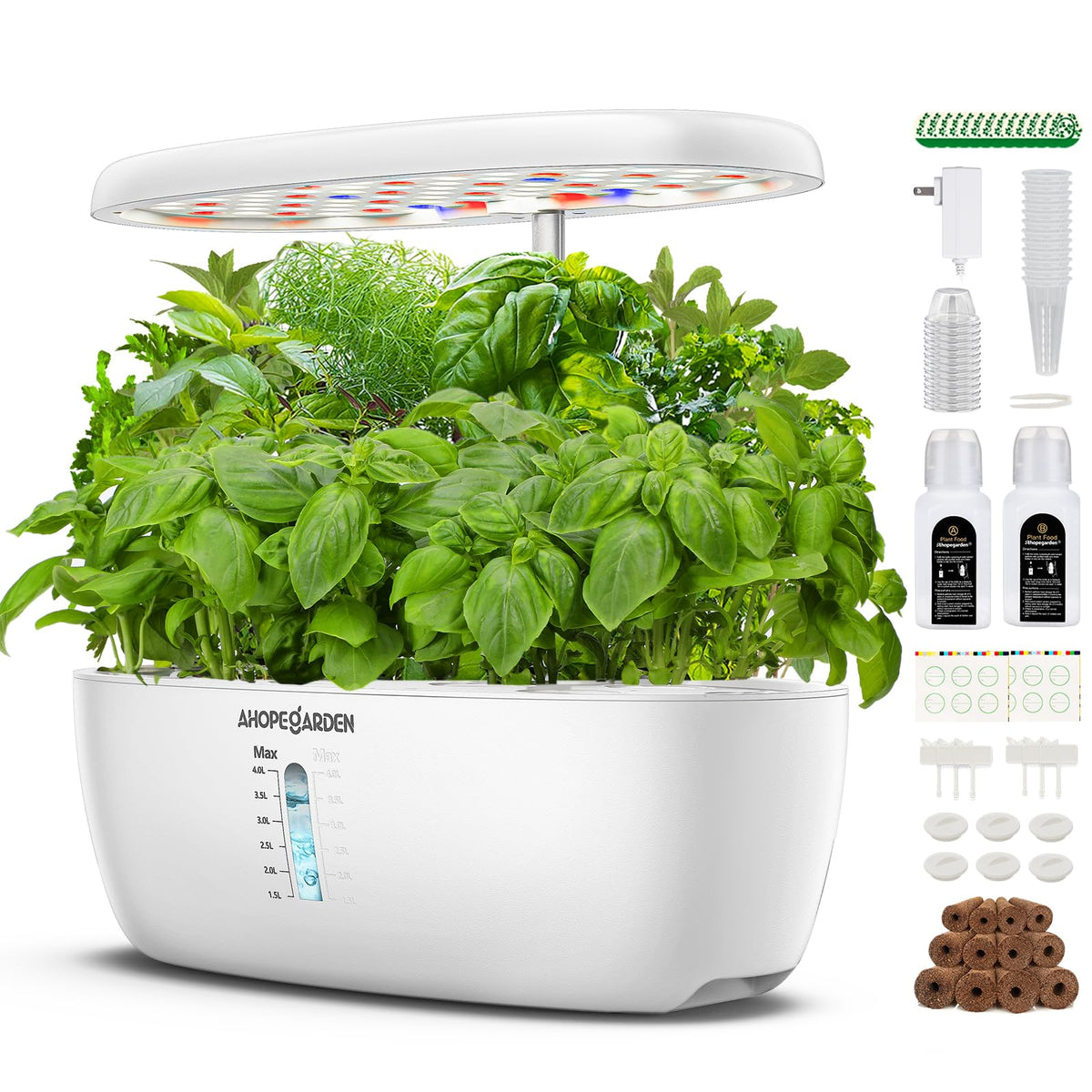 AHopeGarden Countertop Hydroponics Kit - 12 Pods With LED Grow Light ...